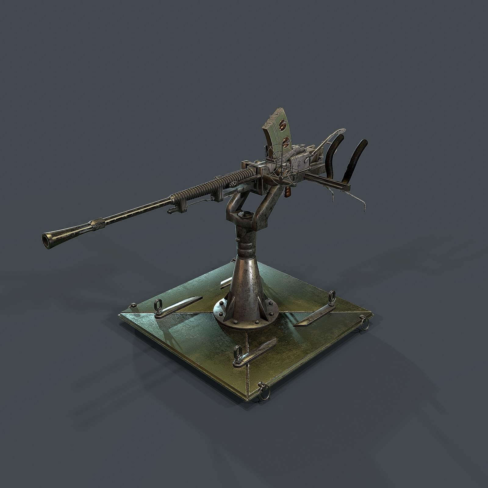 Machine Gun Turret - 3D Model by Nicu_Tepes