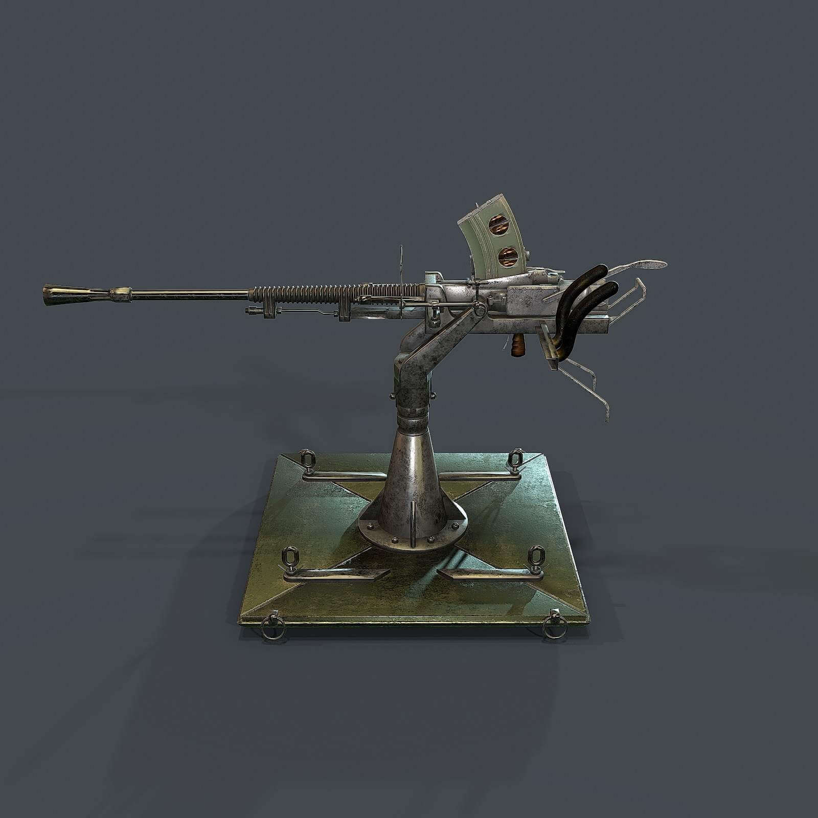 Machine Gun Turret - 3D Model by Nicu_Tepes