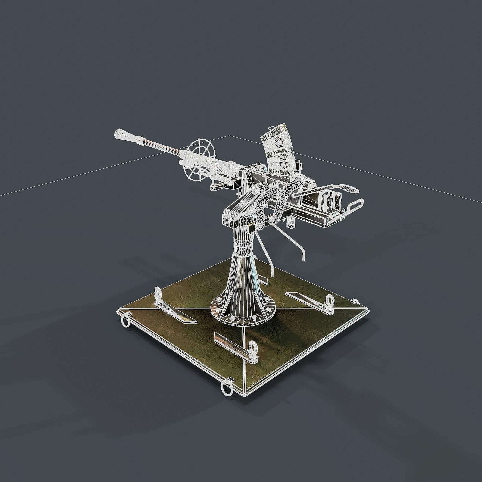 Machine Gun Turret - 3D Model by Nicu_Tepes