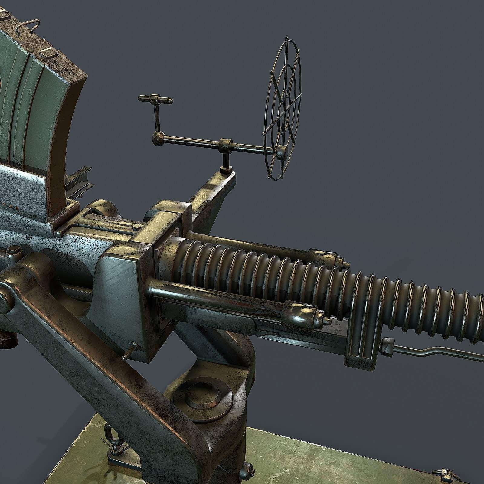 Machine Gun Turret - 3D Model by Nicu_Tepes
