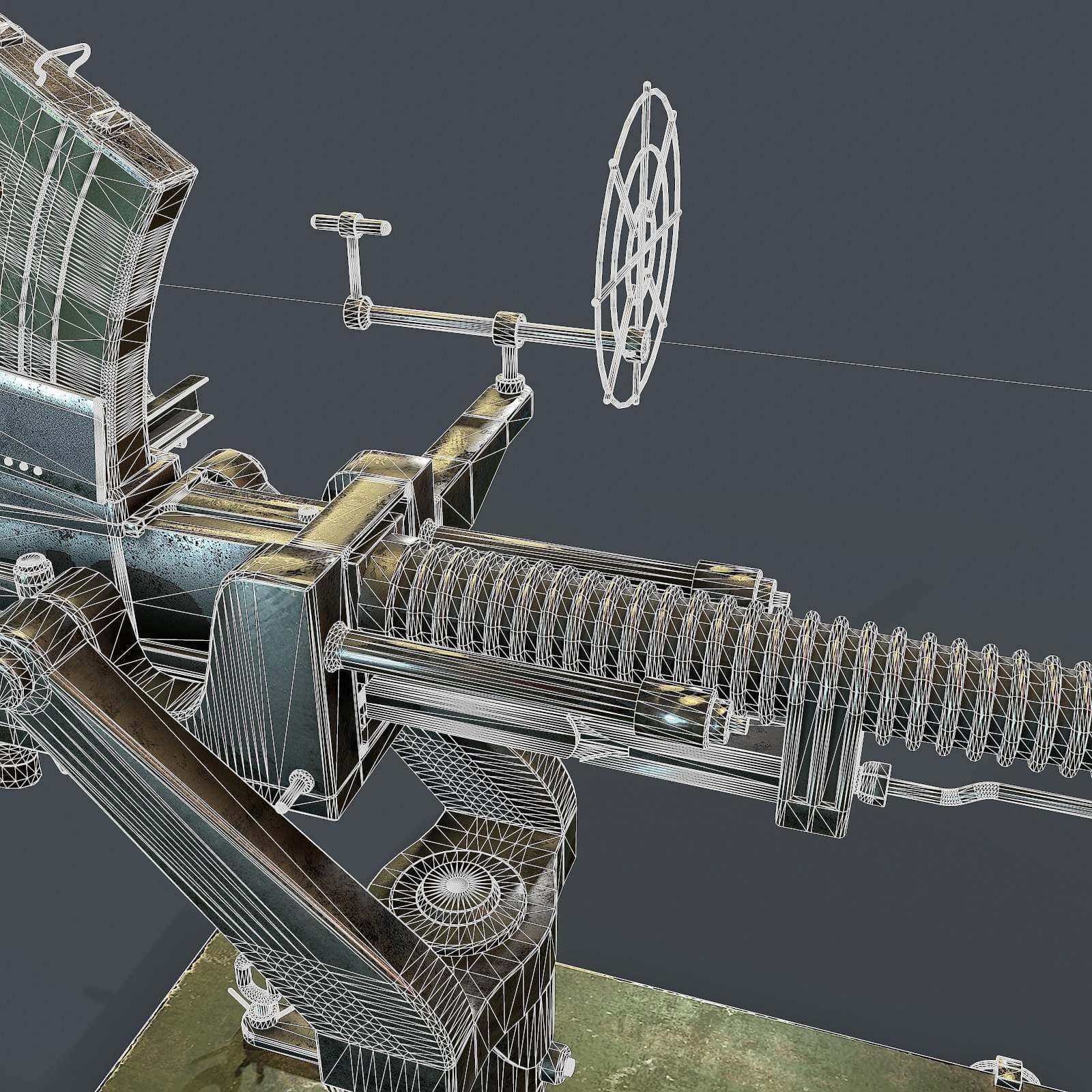 Machine Gun Turret - 3D Model by Nicu_Tepes