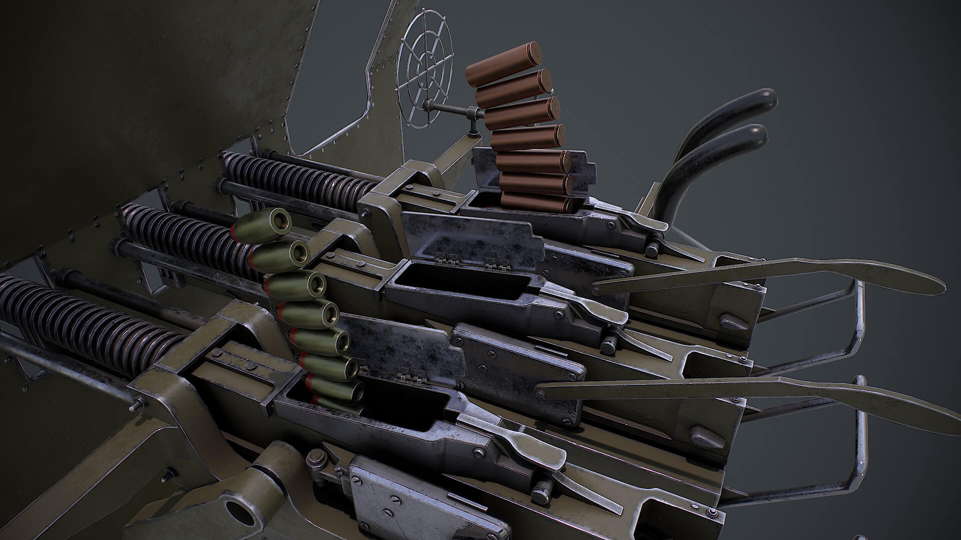 Machine Gun Turret - 3D Model by Nicu_Tepes