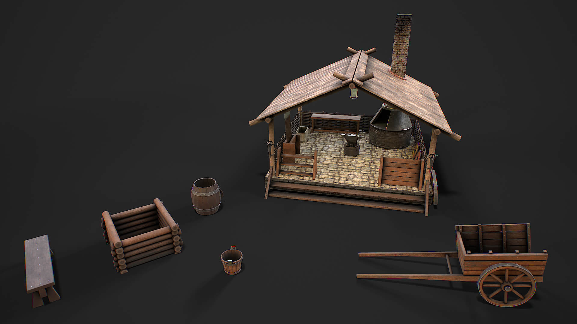 Medieval Forge 3D Model by Nicu_Tepes