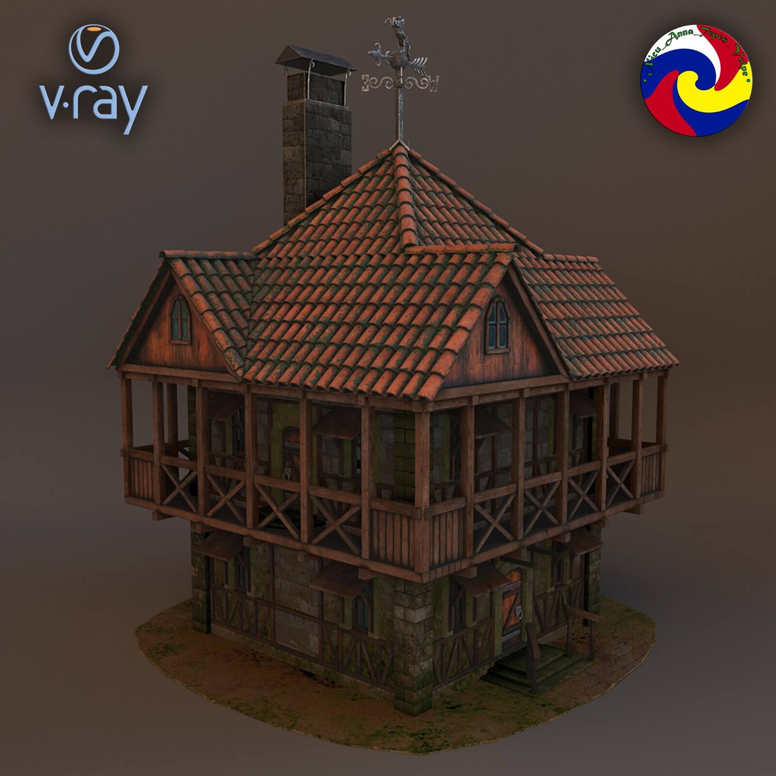 Medieval House - 3D Model by Nicu_Tepes