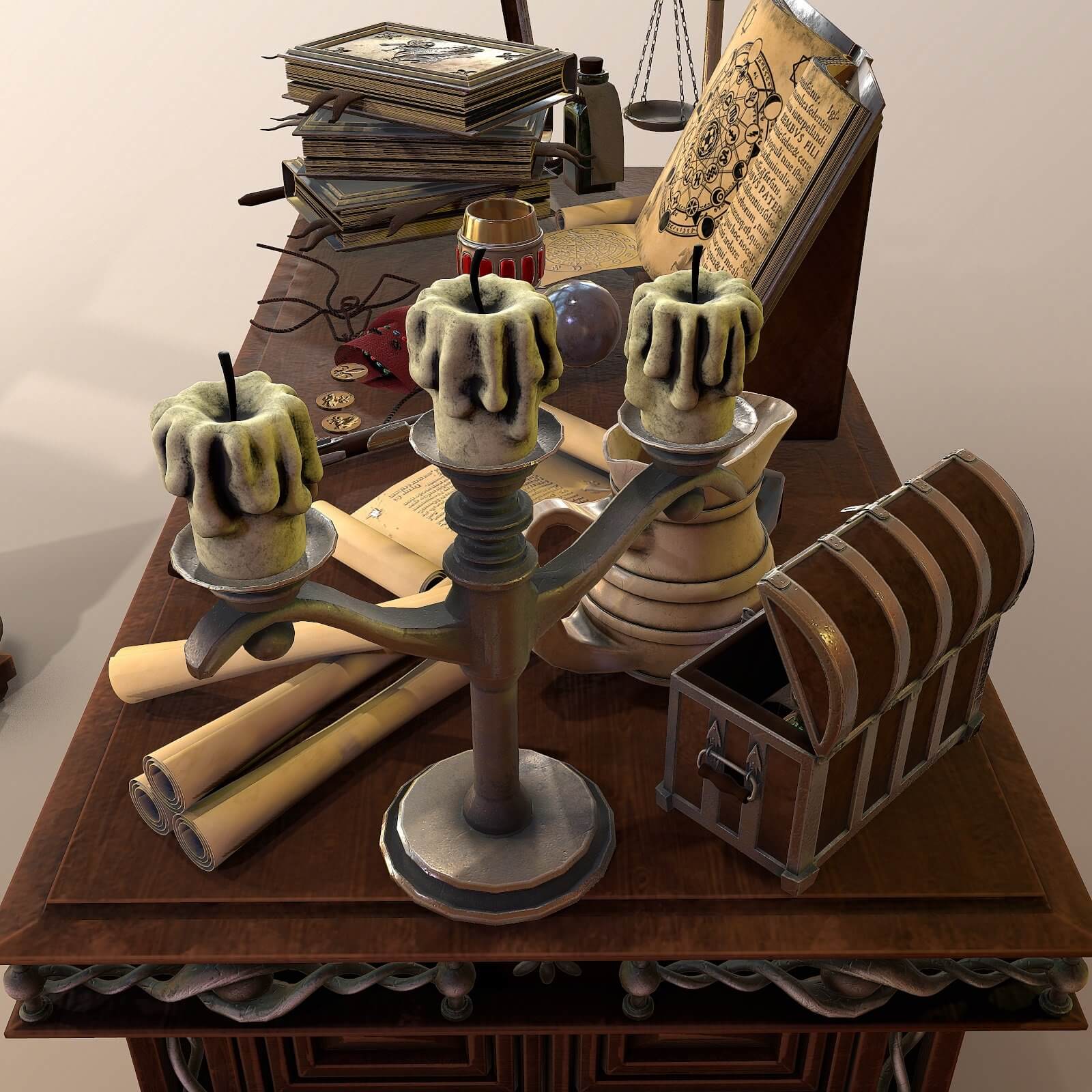 Medieval Table - 3D Model by Nicu_Tepes