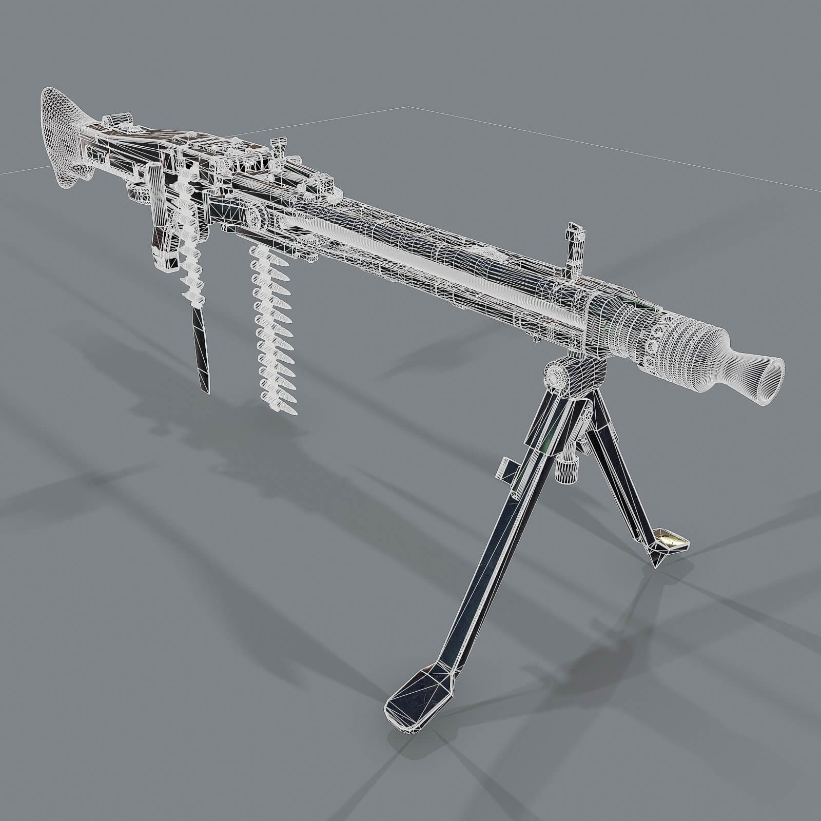 MG-42 Machine Gun 3D Model by Nicu_Tepes