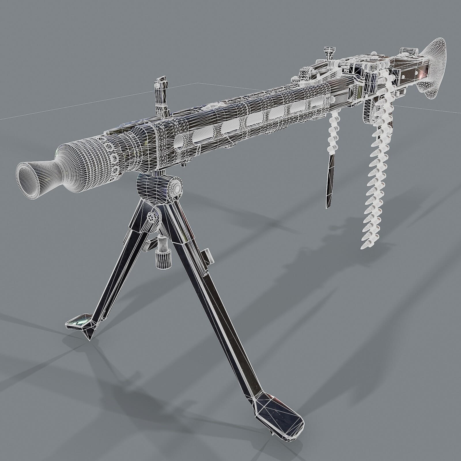 MG-42 Machine Gun 3D Model by Nicu_Tepes
