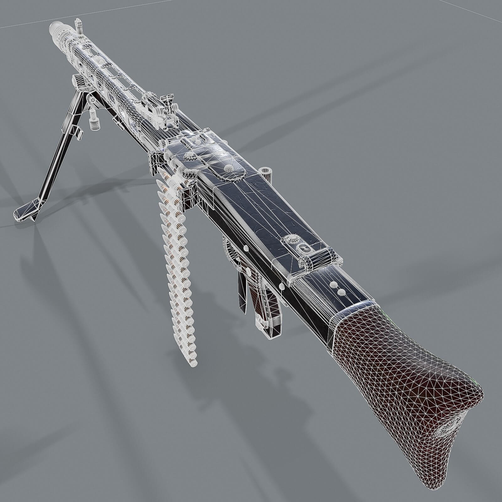 MG-42 Machine Gun 3D Model by Nicu_Tepes