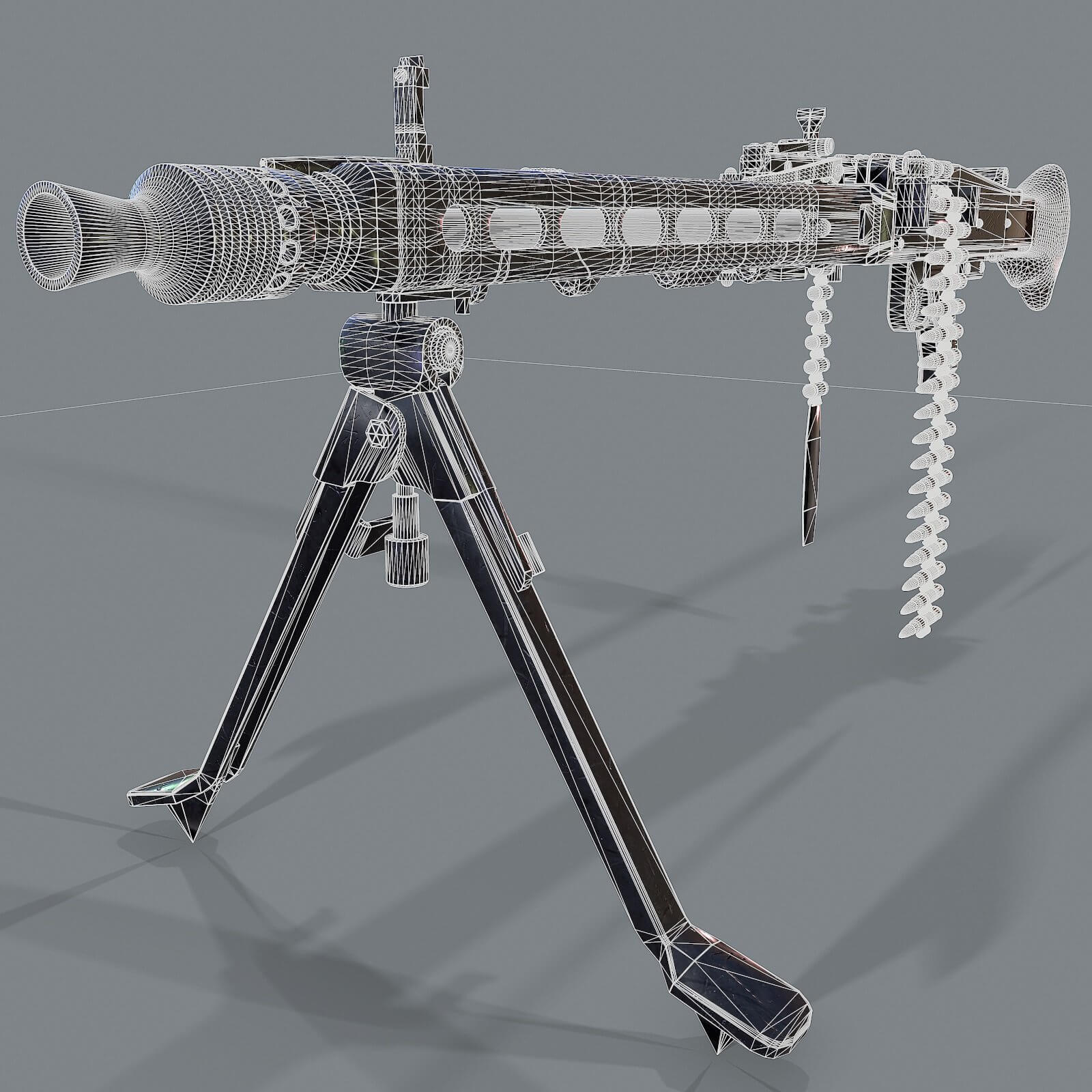 MG-42 Machine Gun 3D Model by Nicu_Tepes