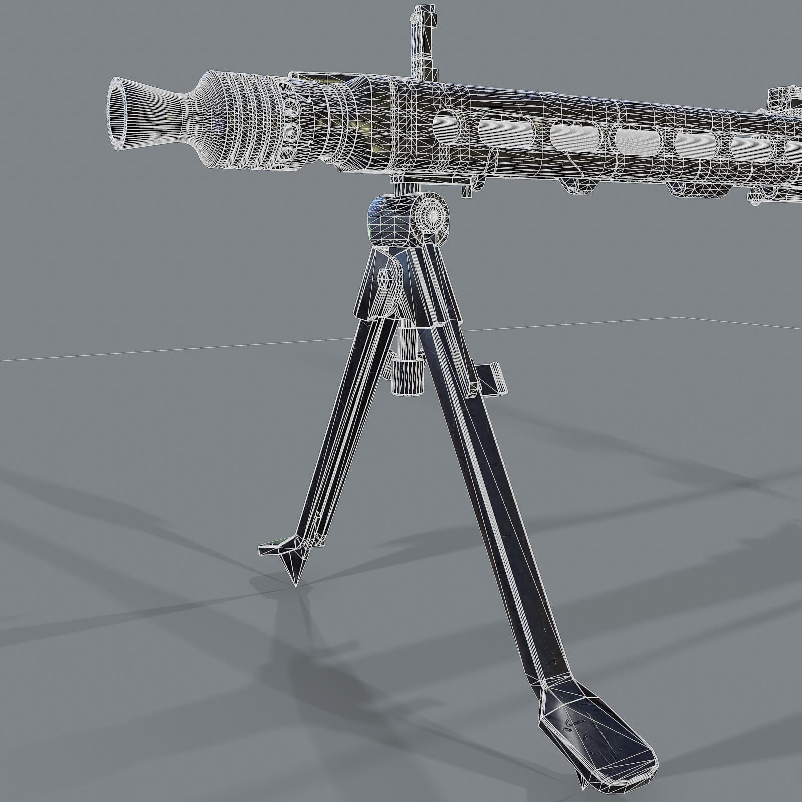 MG-42 Machine Gun 3D Model by Nicu_Tepes