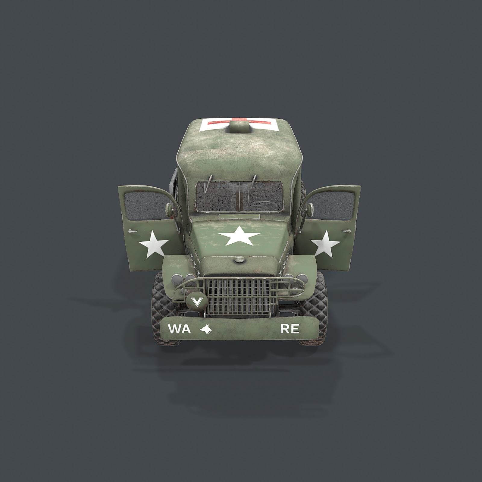 Dodge WC54 Military Ambulance 3D Model