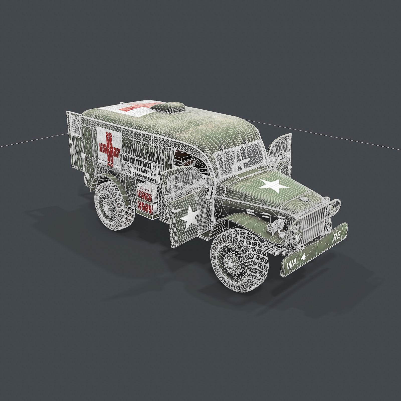 Dodge WC54 Military Ambulance - 3D Model by Nicu_Tepes