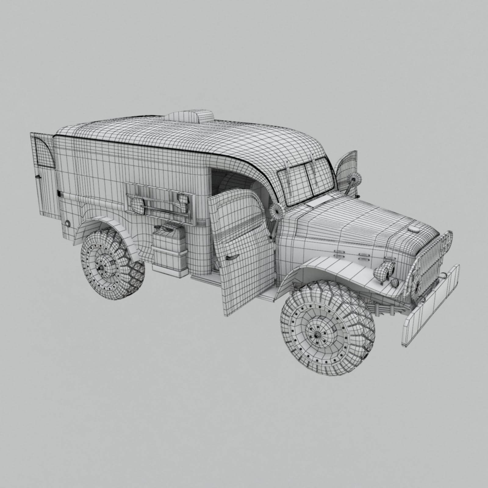 Dodge WC54 Military Ambulance - 3D Model by Nicu_Tepes