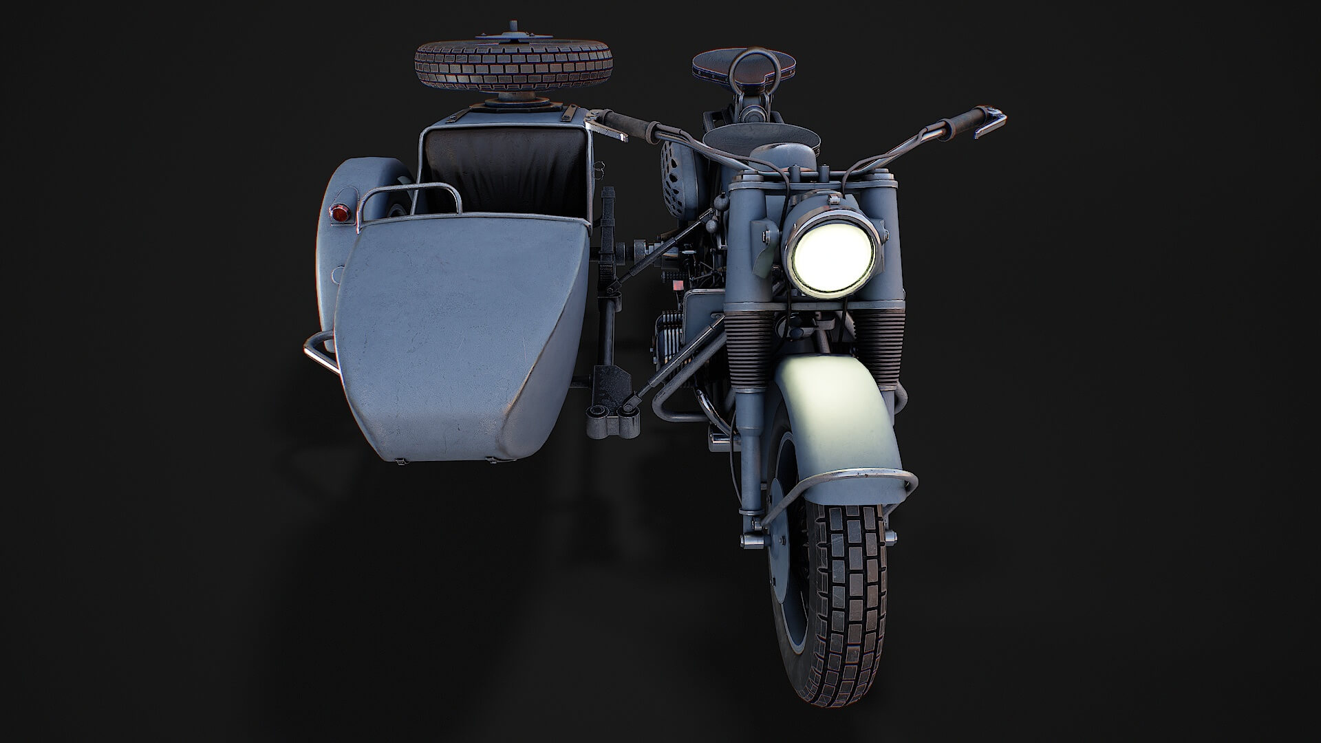 Motorcycle With Sidcar - 3D Model by Nicu_Tepes