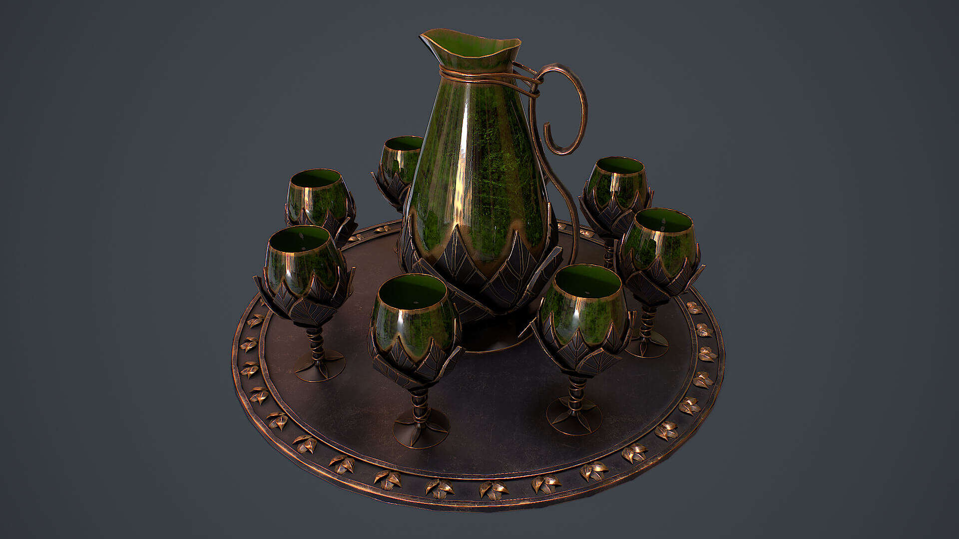 Table Service 3D Model by Nicu_Tepes