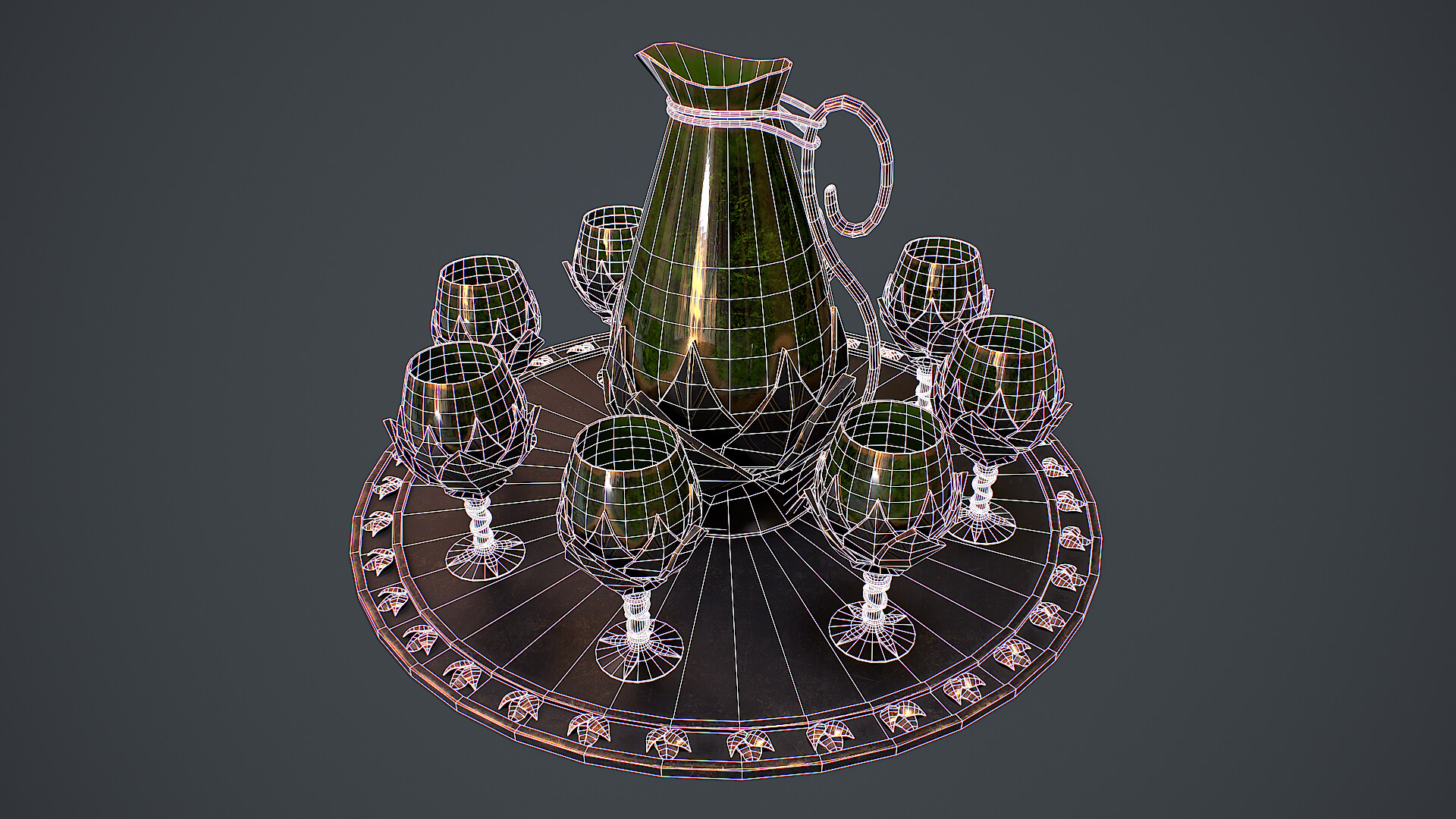 Table Service 3D Model by Nicu_Tepes