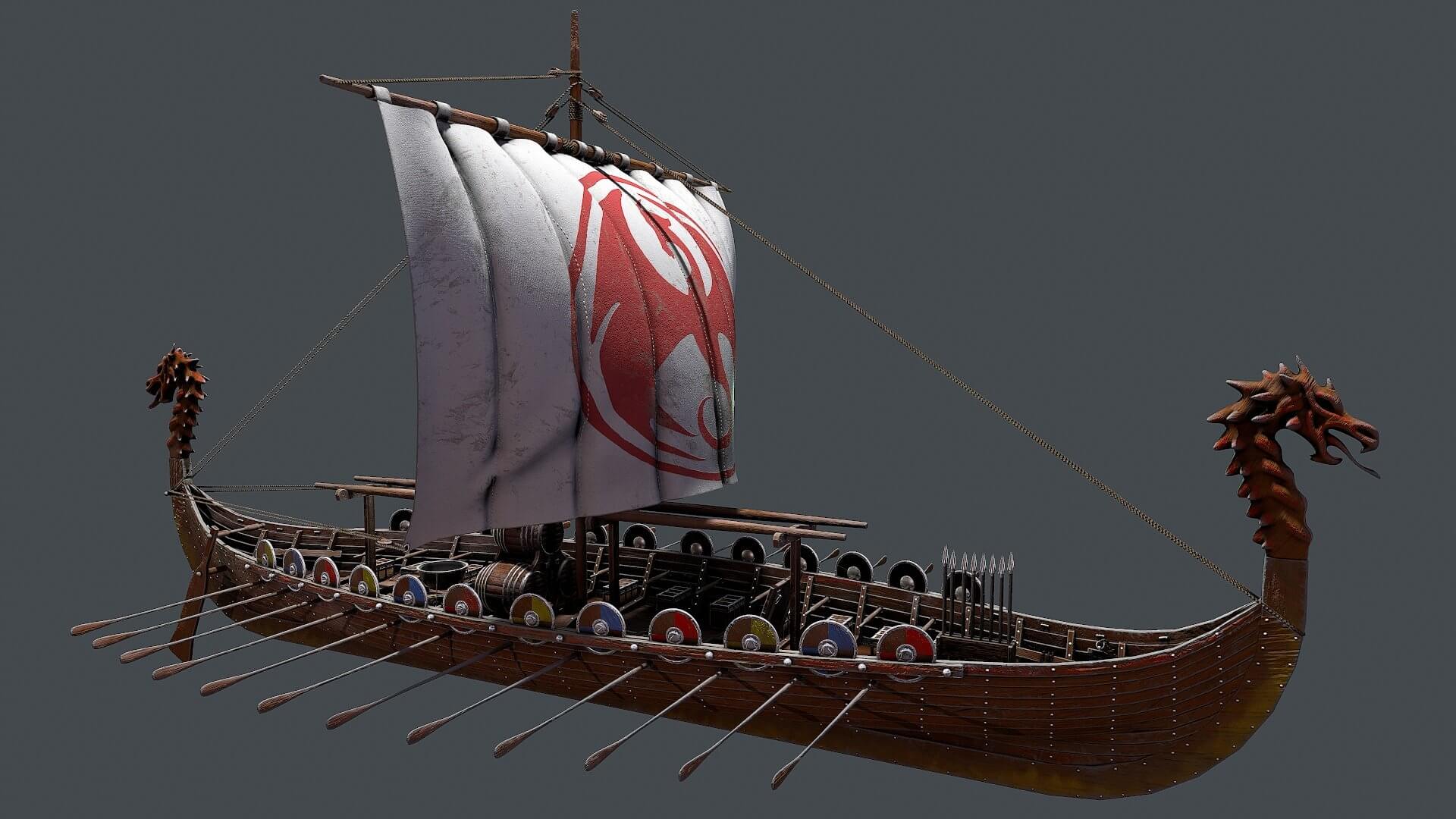 Viking Drakkar - 3D Model by Nicu_Tepes