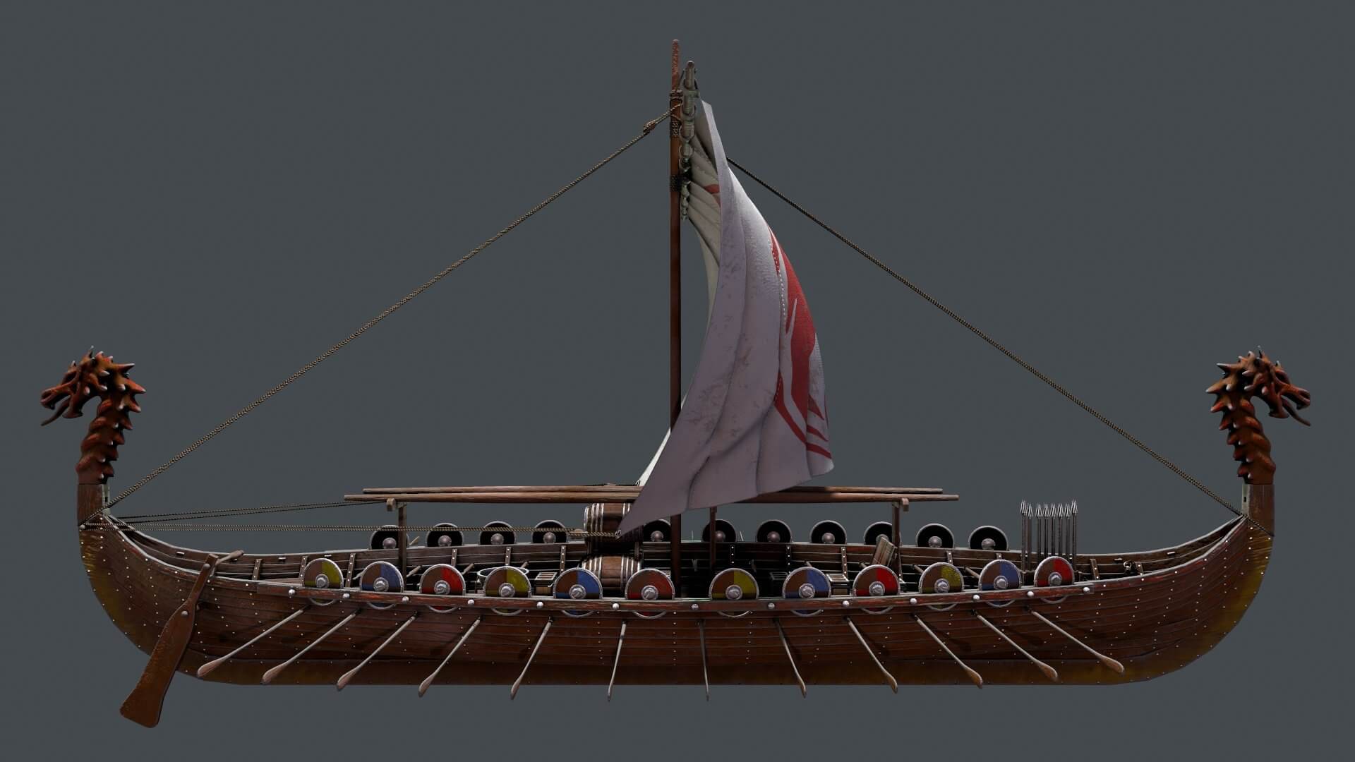 Viking Drakkar - 3D Model by Nicu_Tepes