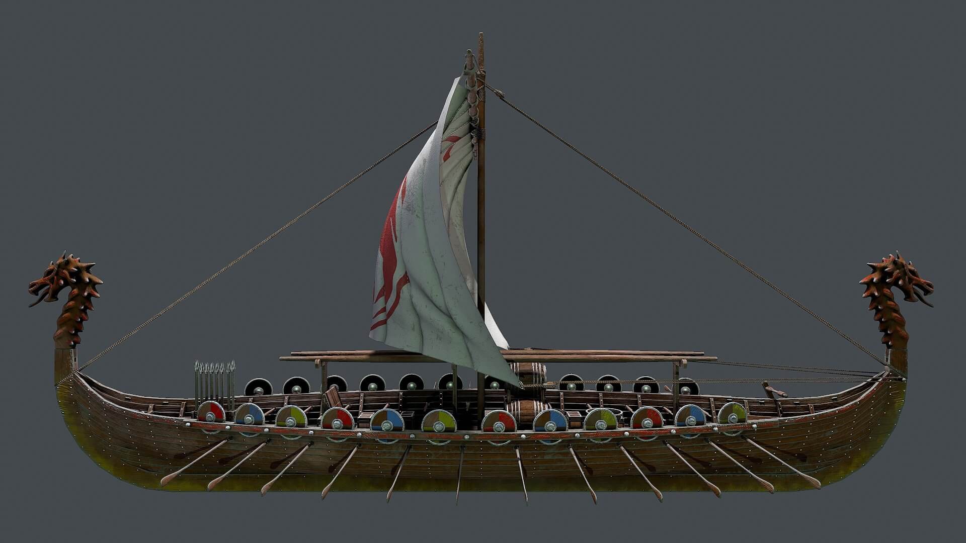 Viking Drakkar - 3D Model by Nicu_Tepes