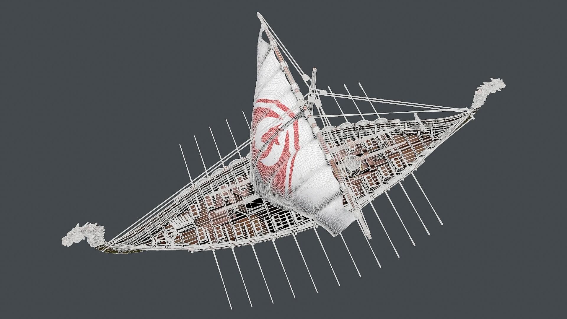 Viking Drakkar - 3D Model by Nicu_Tepes