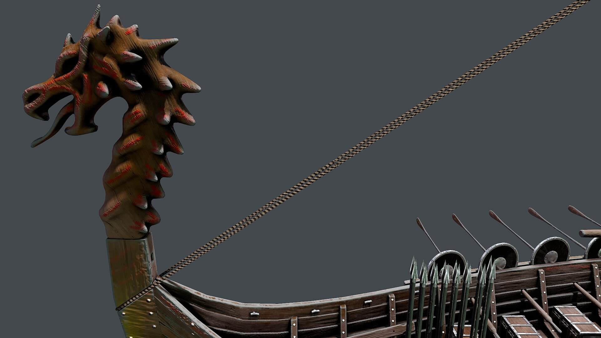 Viking Drakkar - 3D Model by Nicu_Tepes