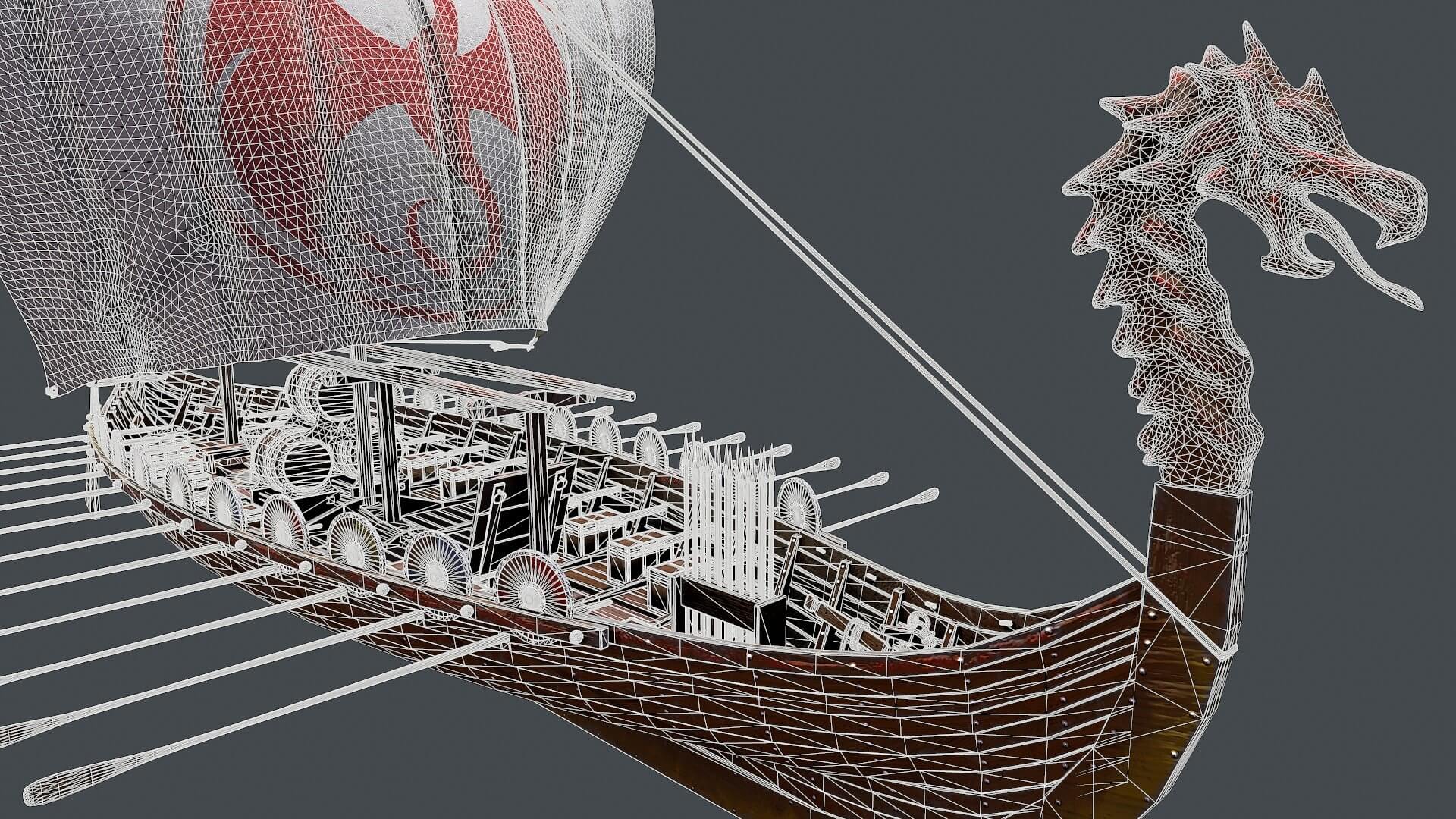 Viking Drakkar - 3D Model by Nicu_Tepes