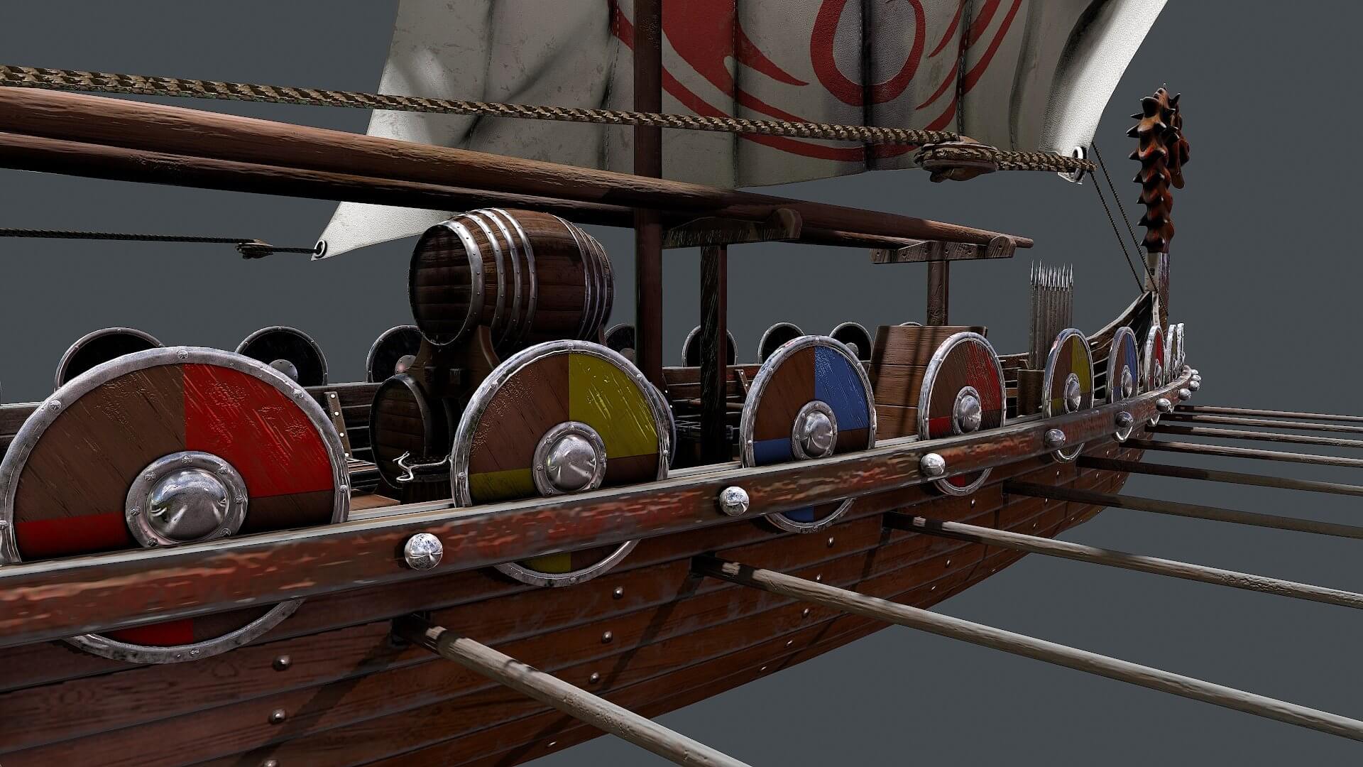 Viking Drakkar - 3D Model by Nicu_Tepes