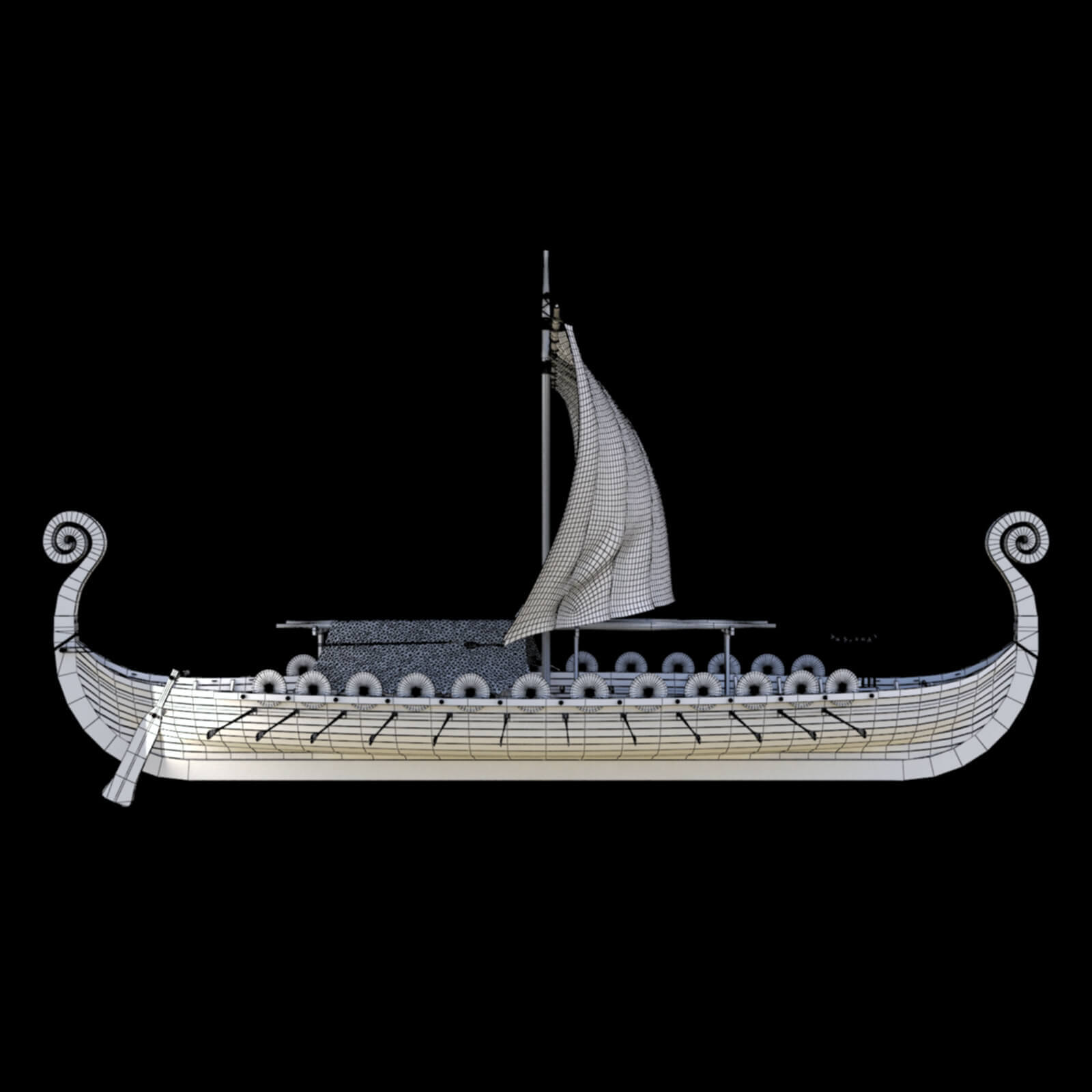 Viking Ship Drakkar - 3D Model by Nicu_Tepes