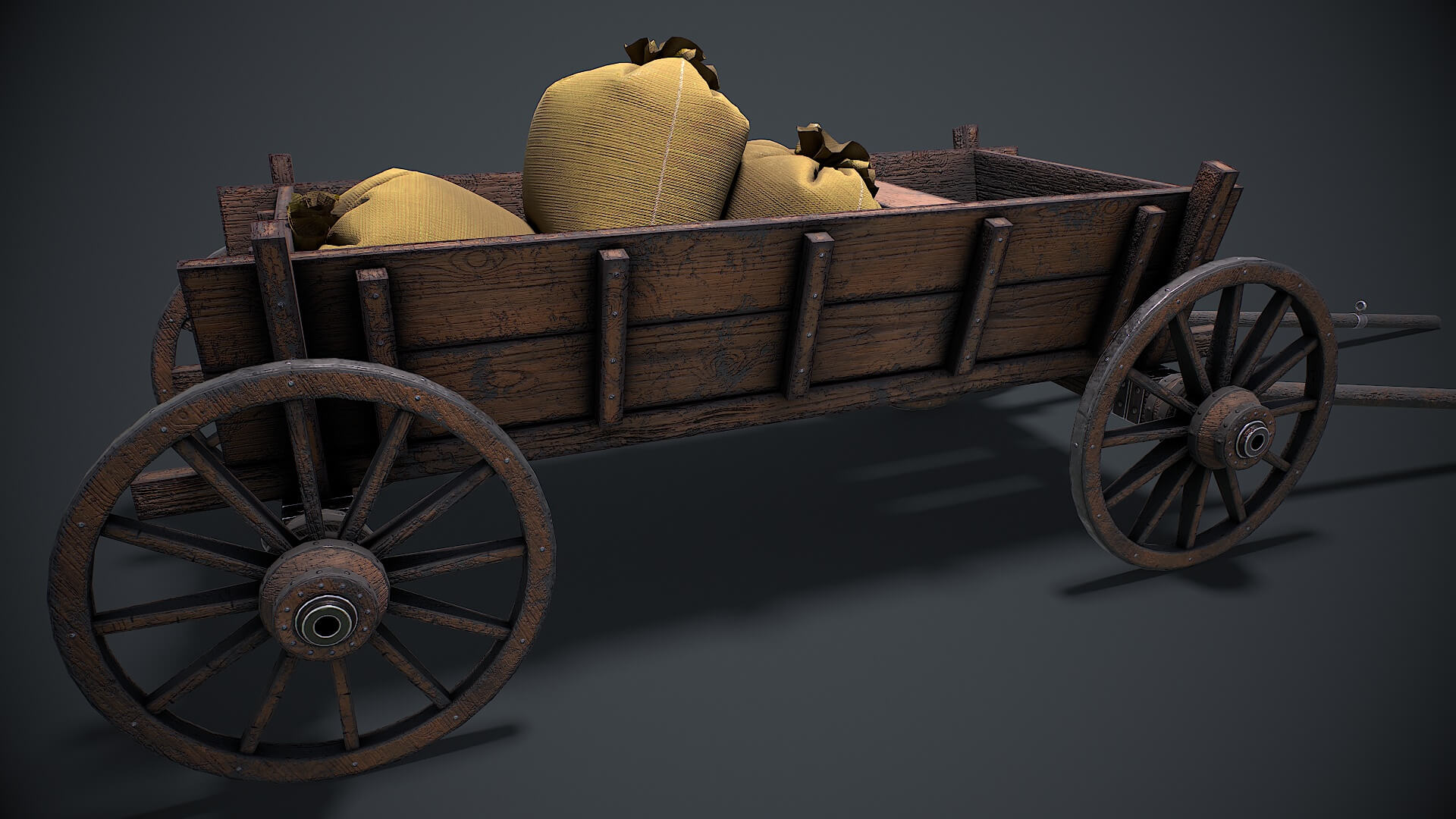 Wooden Cart 3D Model by Nicu_Tepes