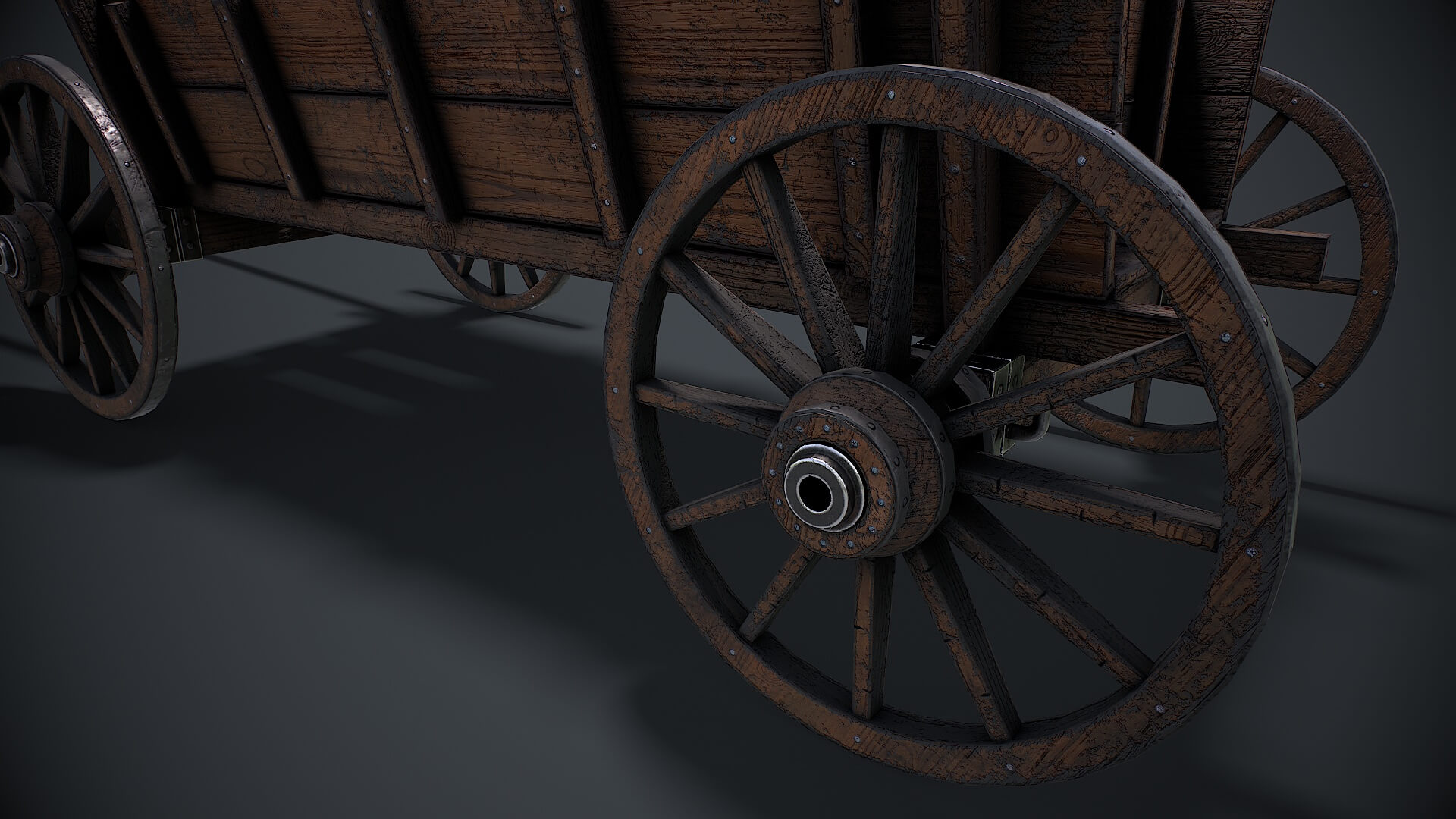 Wooden Cart 3D Model by Nicu_Tepes