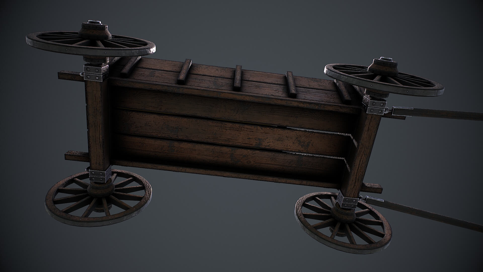 Wooden Cart 3D Model by Nicu_Tepes