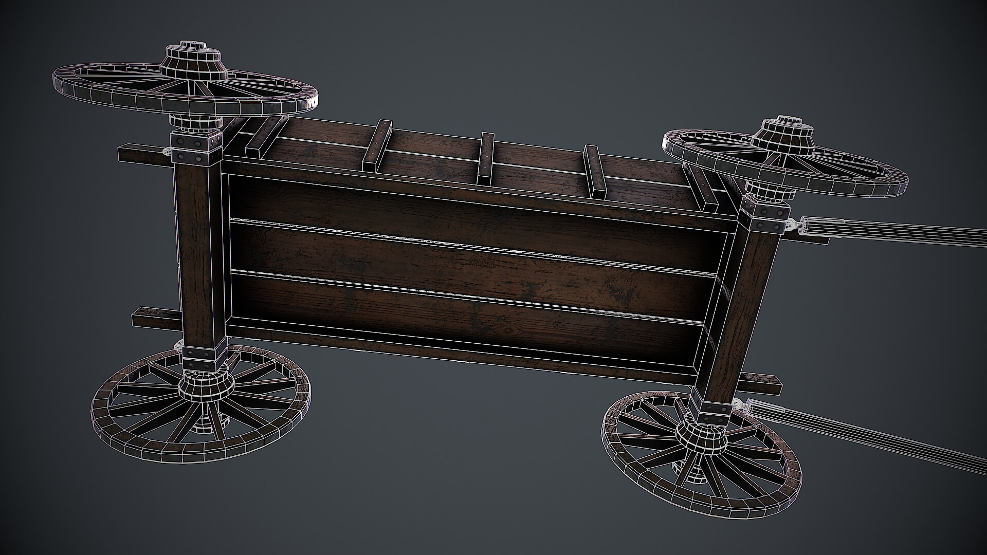 Wooden Cart 3D Model by Nicu_Tepes