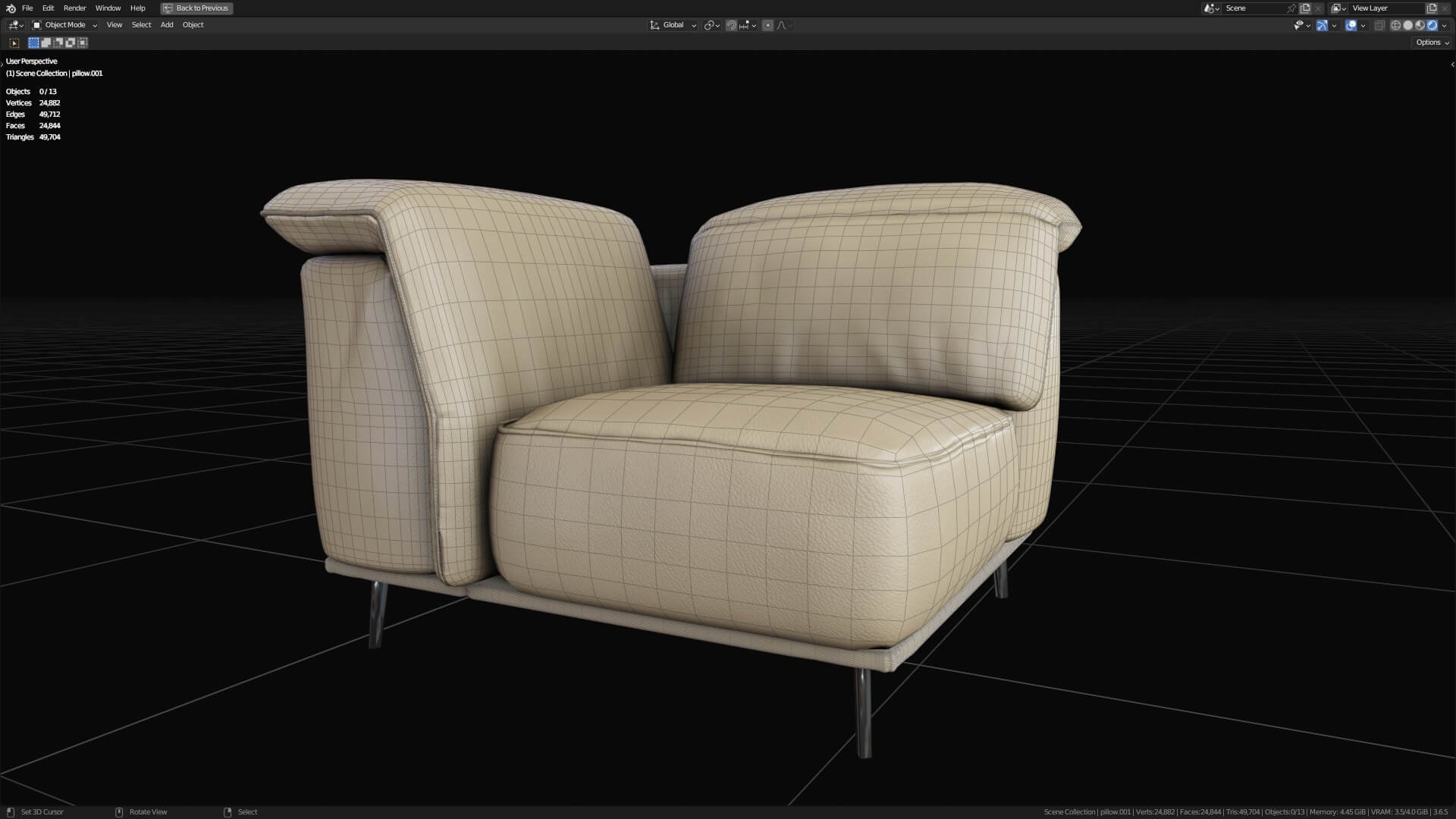 Leather Sofa - 3D Model by Nik Fiorentino