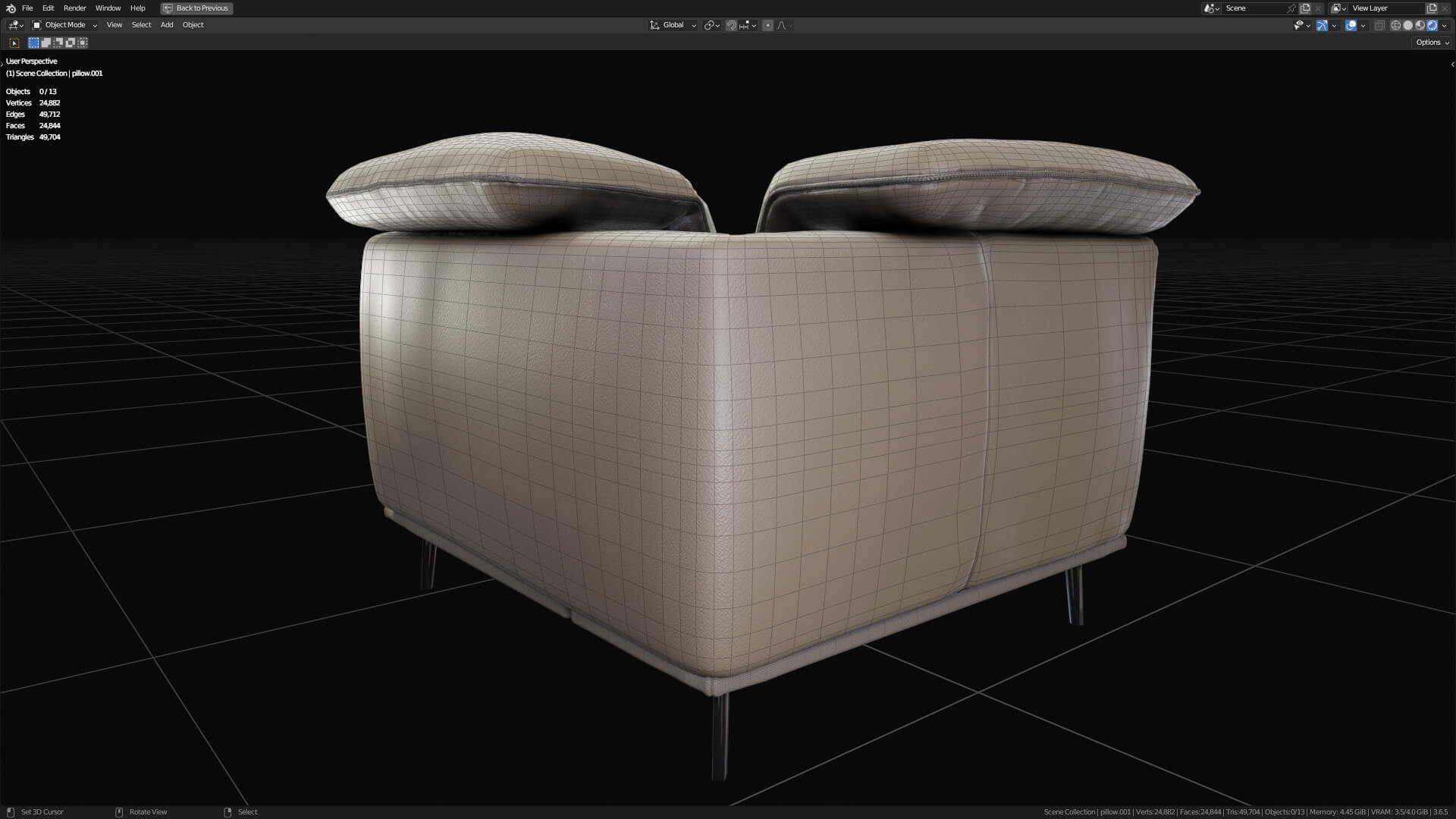 Leather Sofa - 3D Model by Nik Fiorentino