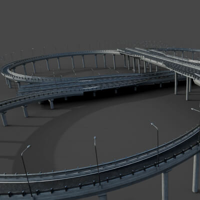 Highway Interchange - 3D Model by Nina Shaw