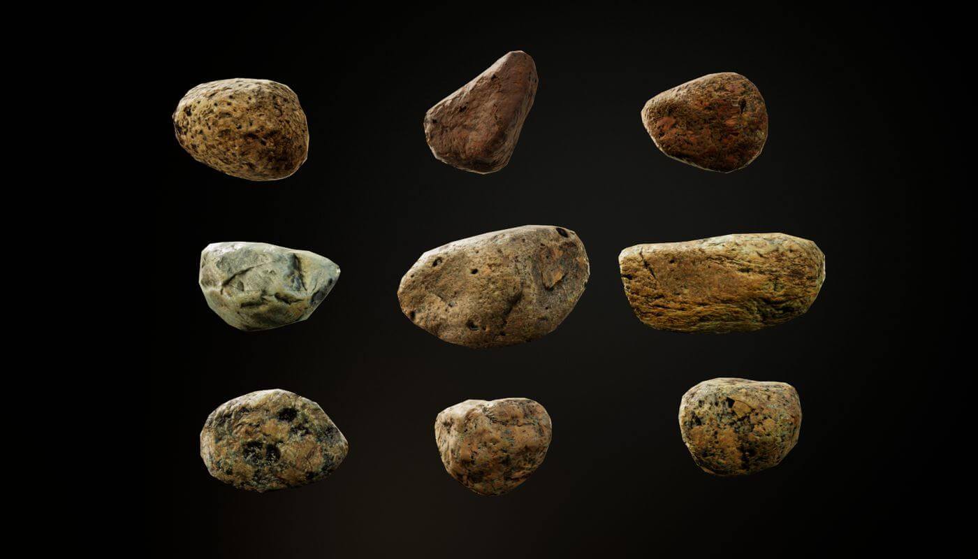 Smooth Stone Pack Vol. 1 - 3D Model by NineAssets