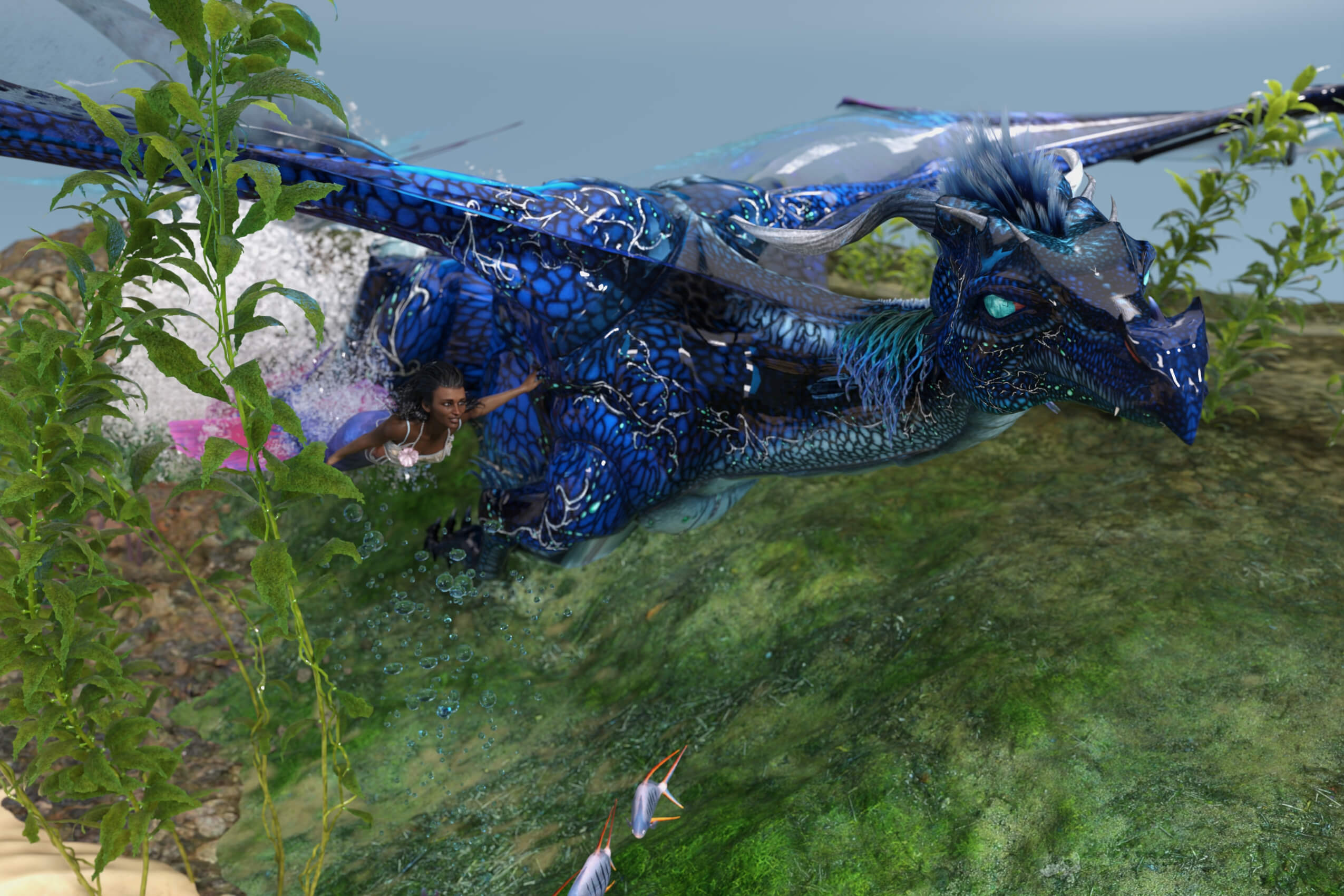 Dragon lore contest entry - Water dragon 3D Render by ninjxc