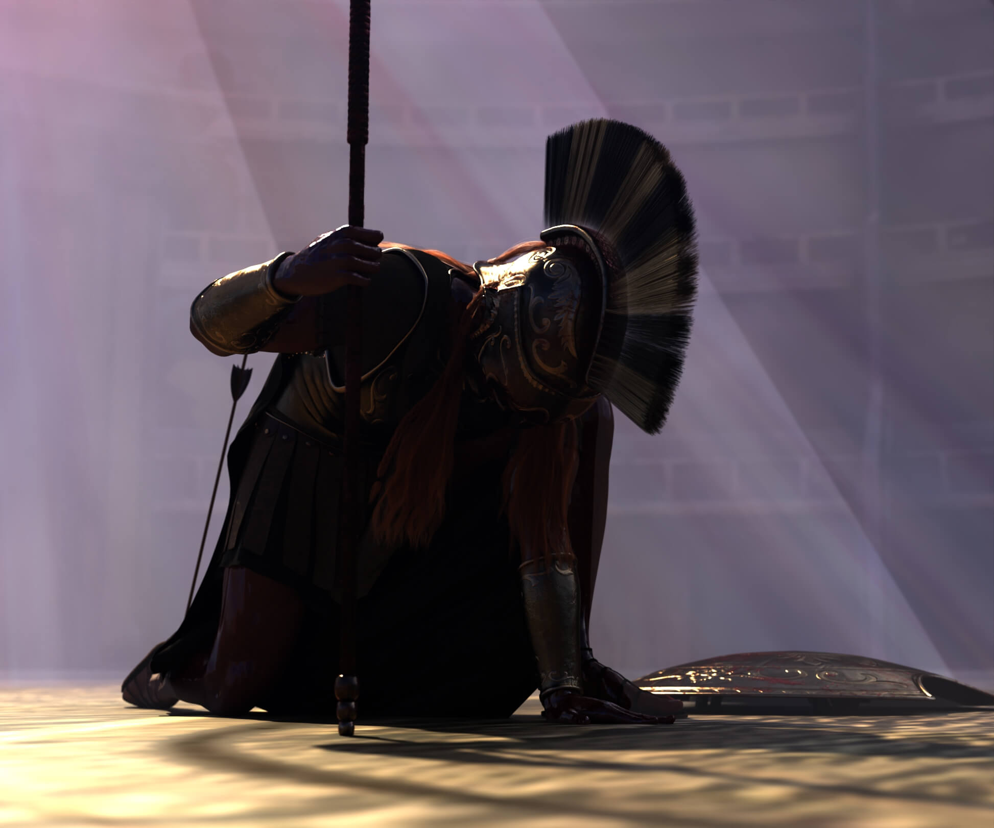 Fall of Achilles 3D Render, Digital Art by ninjxc