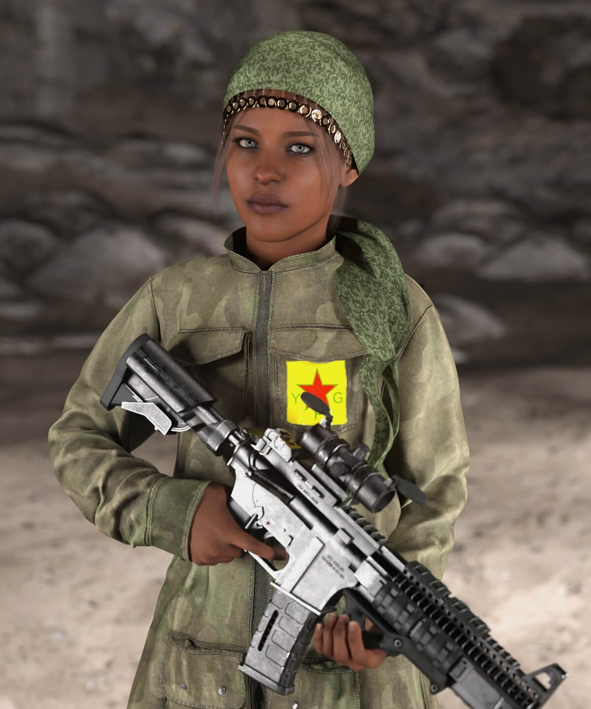 Kurdish female 3D Render, Digital Art by ninjxc