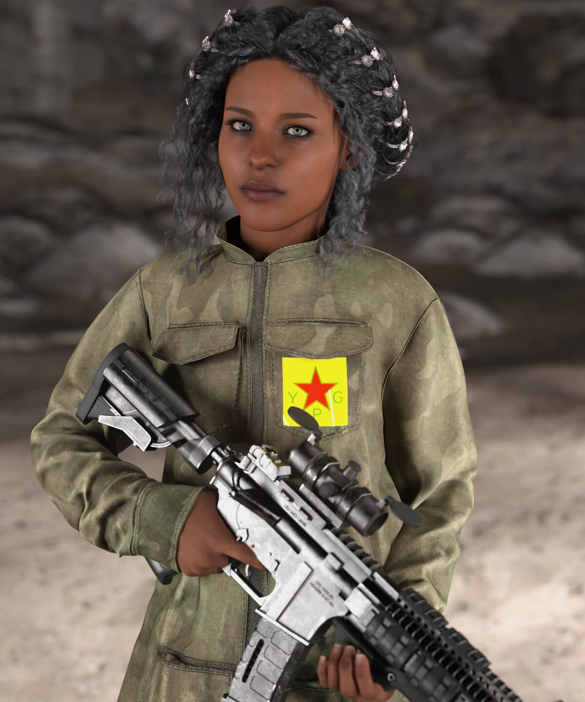 Kurdish female 3D Render, Digital Art by ninjxc