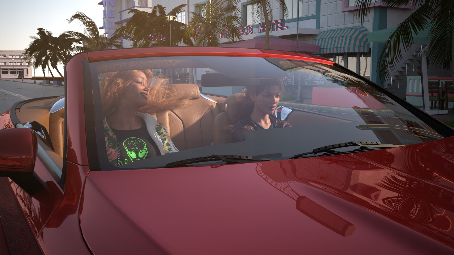 Miami drive 3D Render | RenderHub Gallery