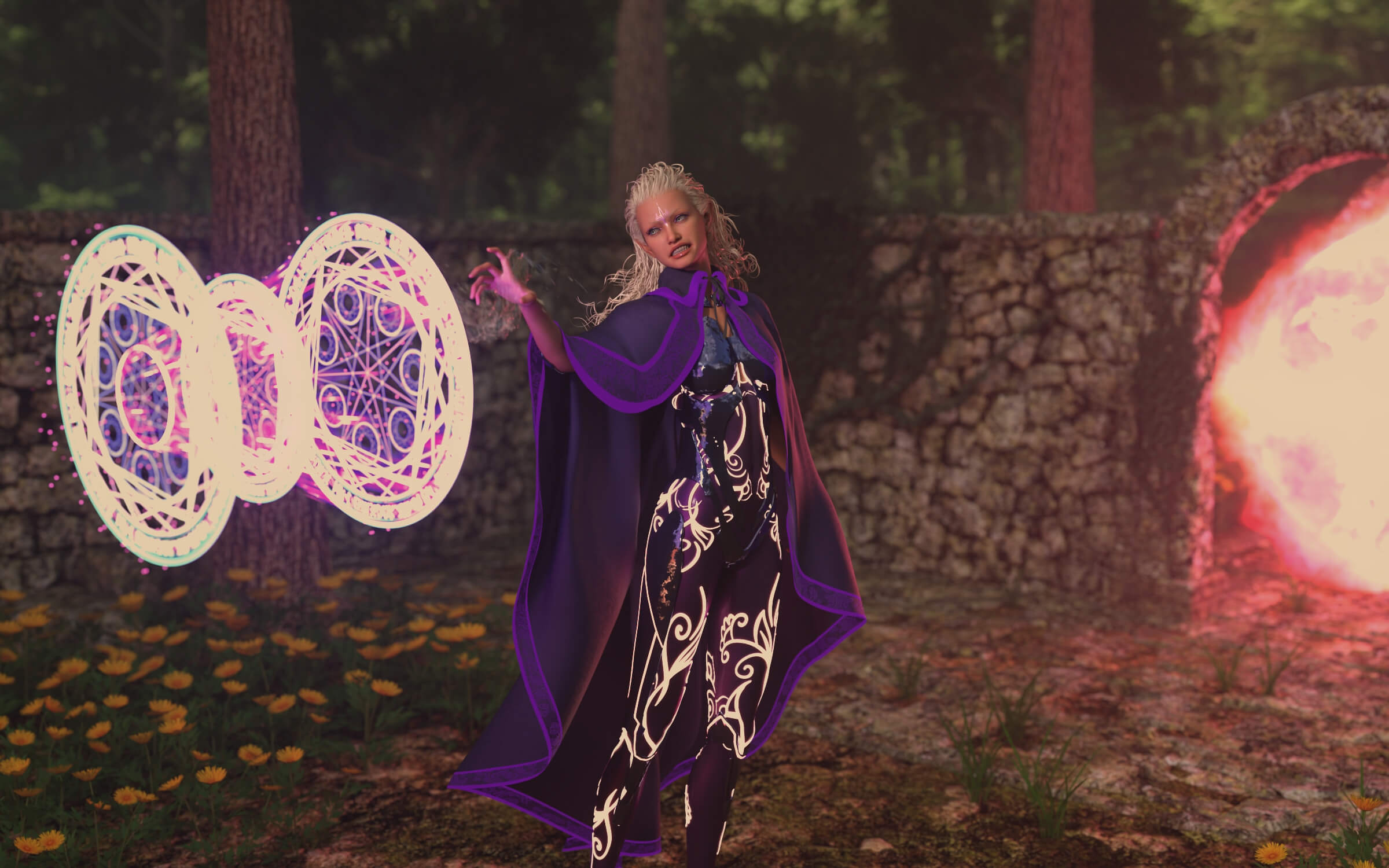 Spellcaster 3D Render, Digital Art by ninjxc