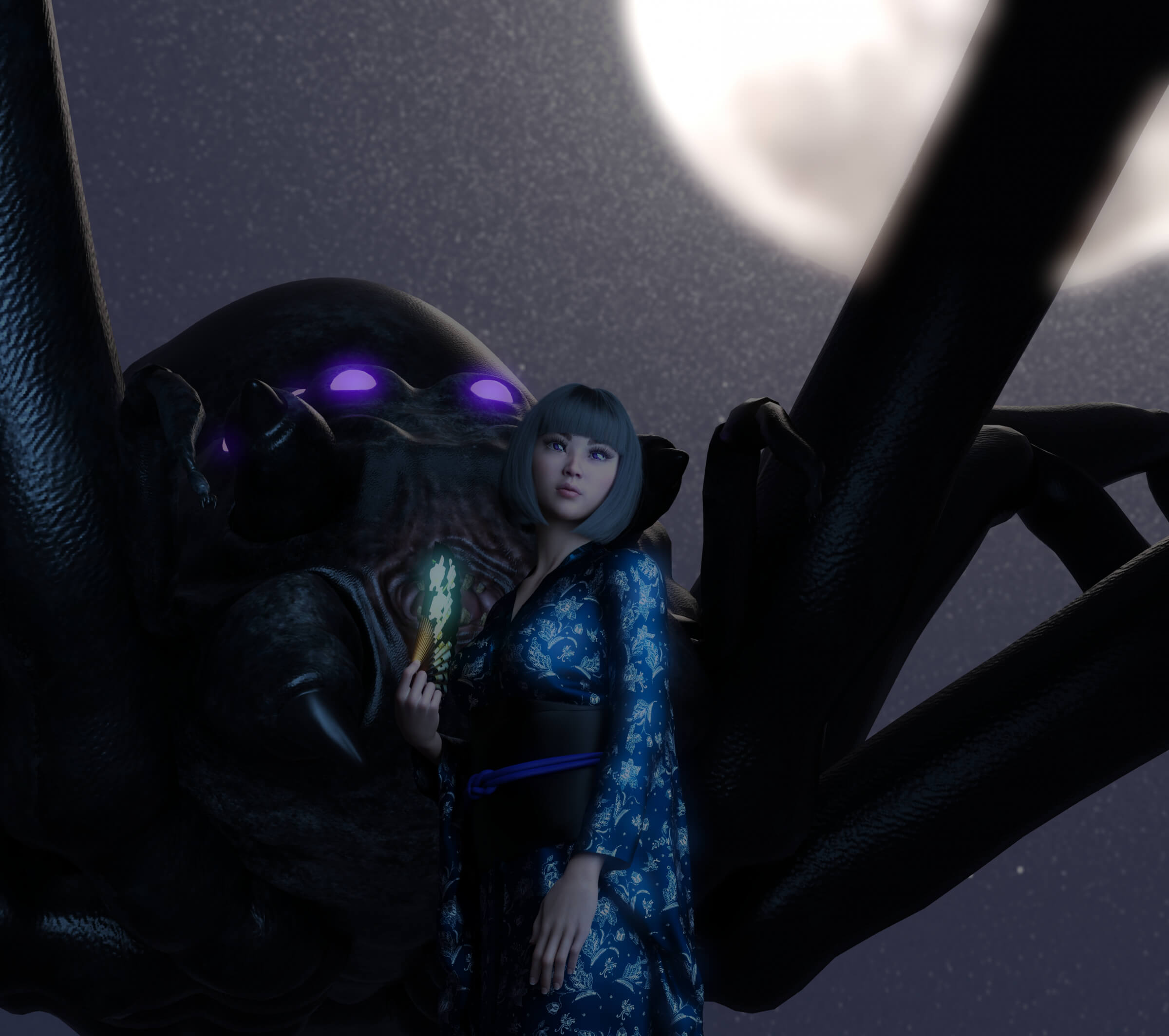 Tsuki ga Michibiku Isekai Douchuu 3D Render by ninjxc