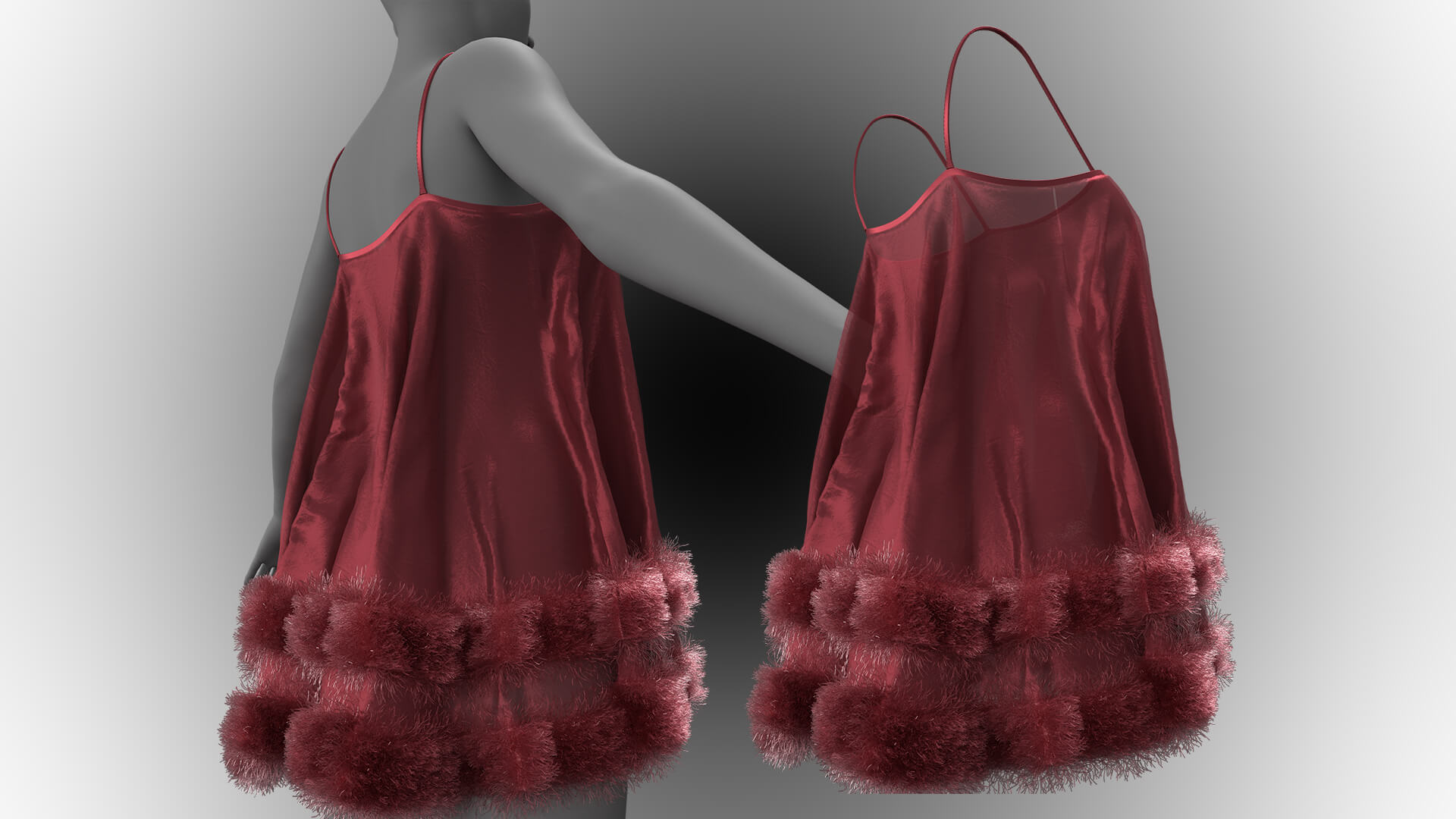Maroon Babydoll Fitted to Gen 8 Body Mesh - 3D Model by nitrogenarsenic