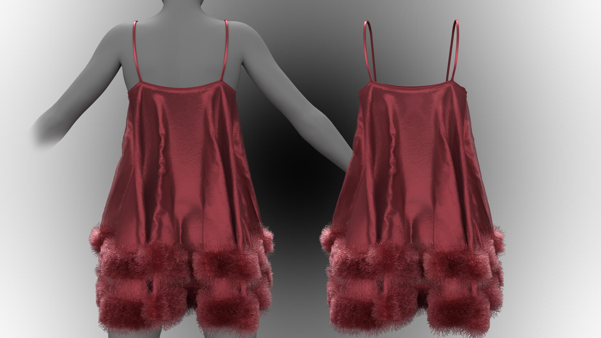 Maroon Babydoll Fitted to Gen 8 Body Mesh - 3D Model by nitrogenarsenic
