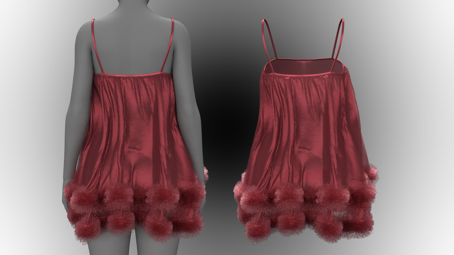 Maroon Babydoll Fitted to Gen 8 Body Mesh - 3D Model by nitrogenarsenic
