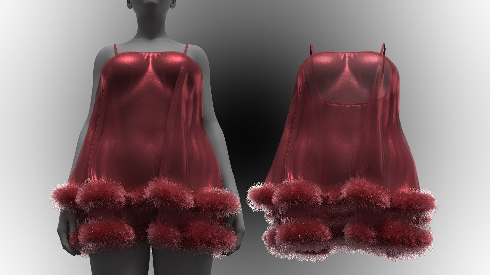 Maroon Babydoll Fitted to Gen 8 Body Mesh - 3D Model by nitrogenarsenic