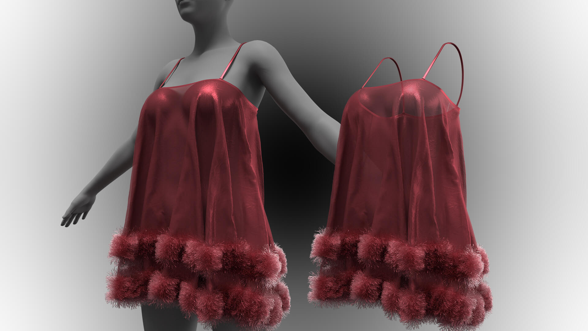 Maroon Babydoll Fitted to Gen 8 Body Mesh - 3D Model by nitrogenarsenic