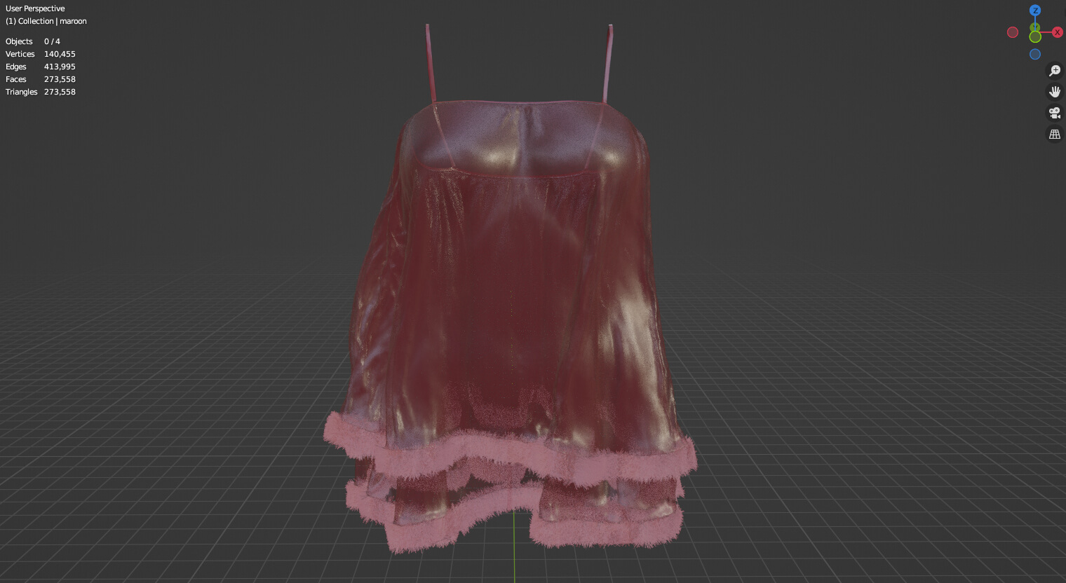 Maroon Babydoll Fitted to Gen 8 Body Mesh - 3D Model by nitrogenarsenic