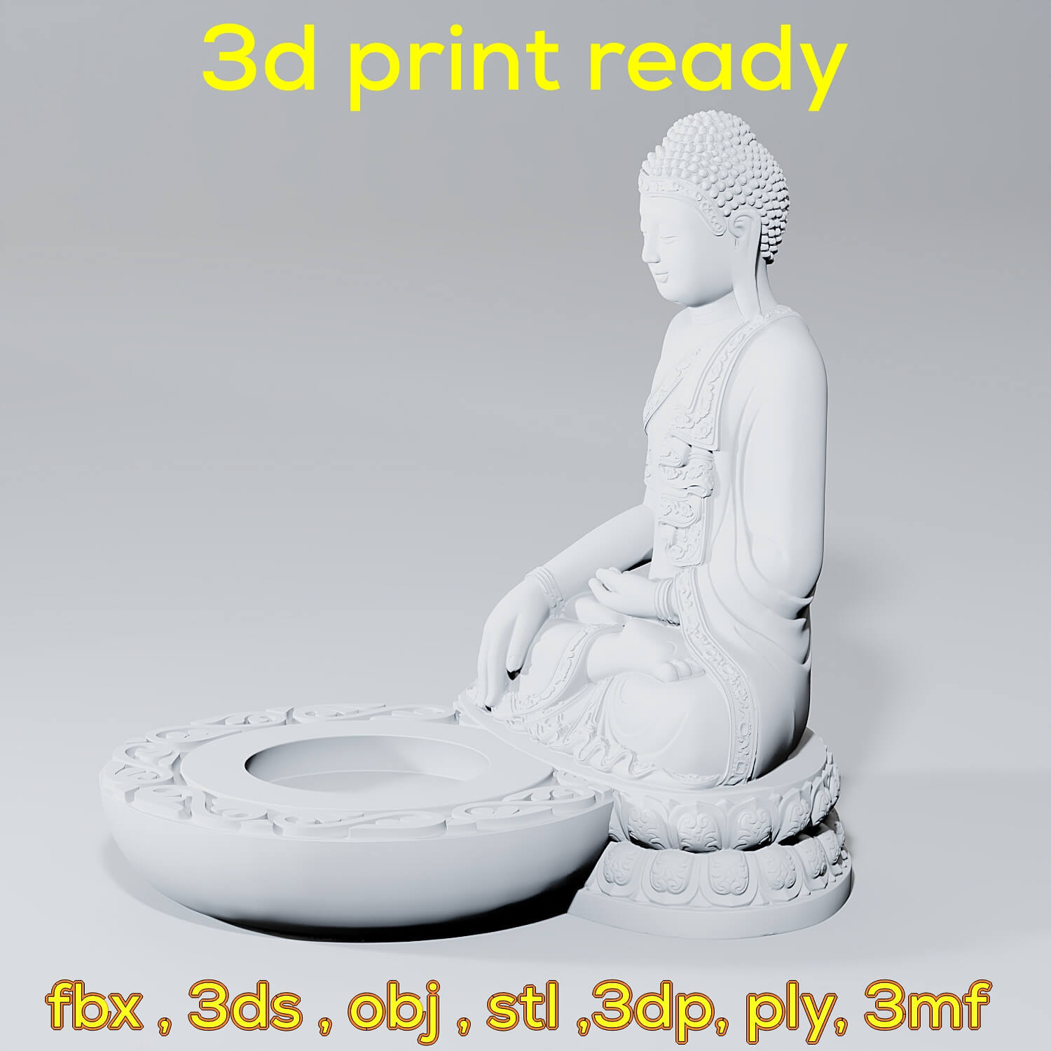 Buddha Incense Stand - 3D Model by nivinpoly420